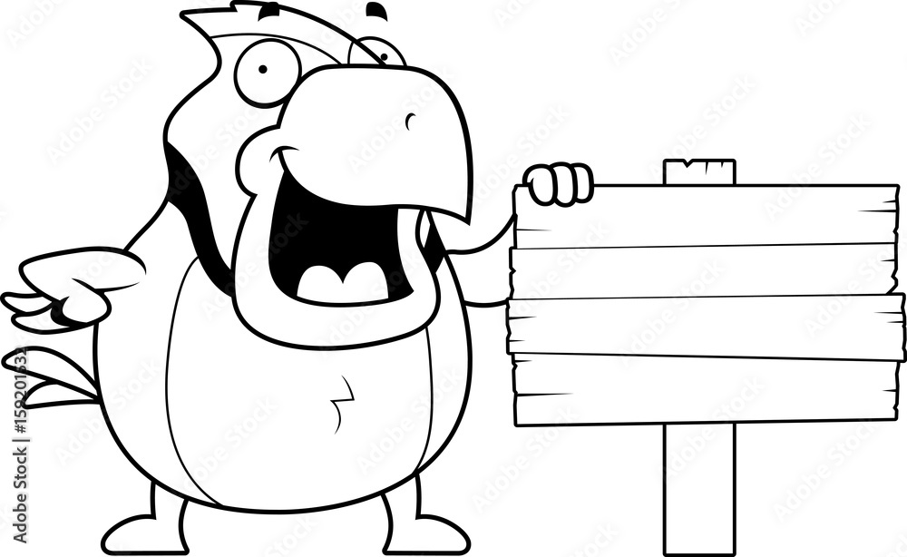 Cartoon Blue Jay Sign Stock Vector | Adobe Stock