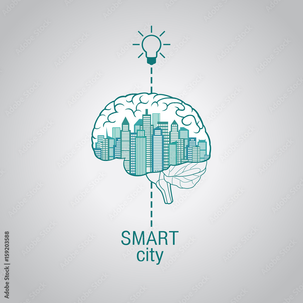 City – brain, the concept of smart city, using modern innovative ...