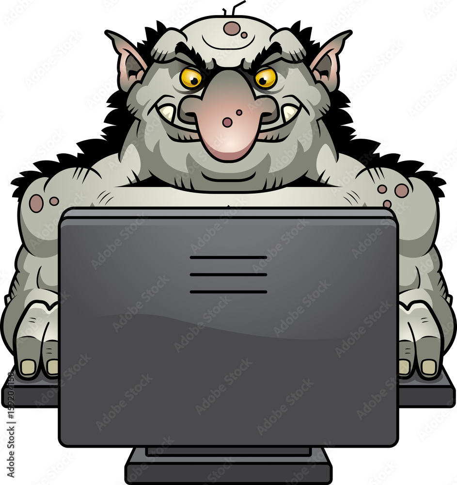 Cartoon Internet Troll Stock Vector | Adobe Stock