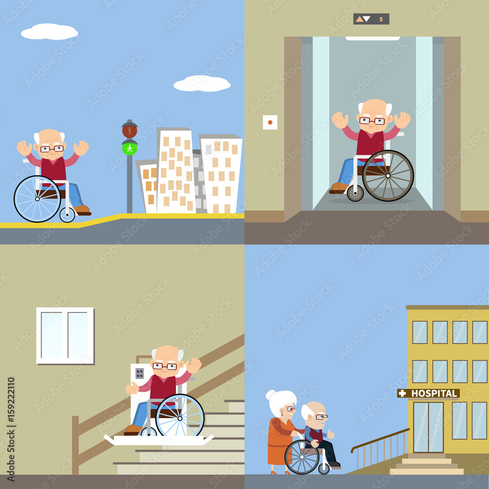 Barrier free environment for people with disability Stock Vector ...