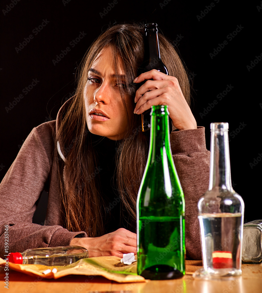 Woman alcoholism is social problem. Female drinking is cause of poor ...