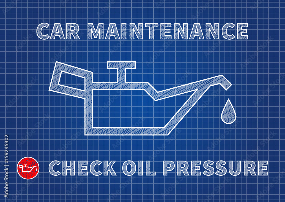 Check motor oil level vector illustration. Engine oil level sign blue ...