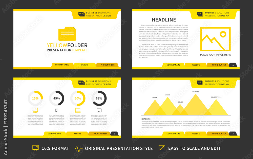 Corporate presentation vector template. Modern business presentation 16 ...