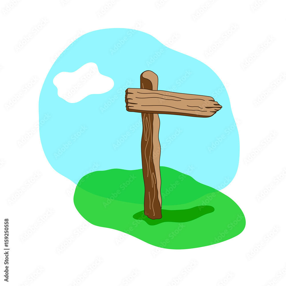 Arrow shape cartoon wooden sign Stock Vector | Adobe Stock