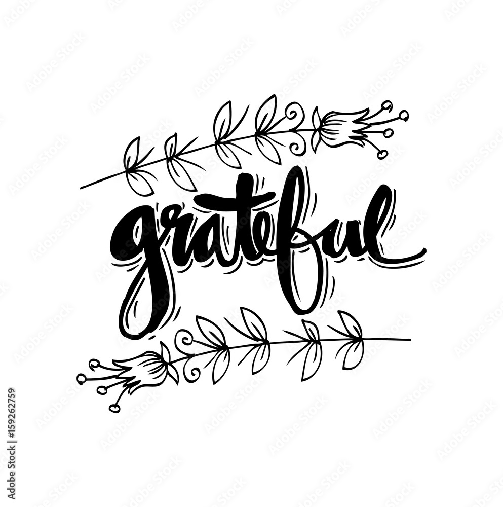 Grateful hand lettering. Modern calligraphy. Stock Illustration | Adobe ...