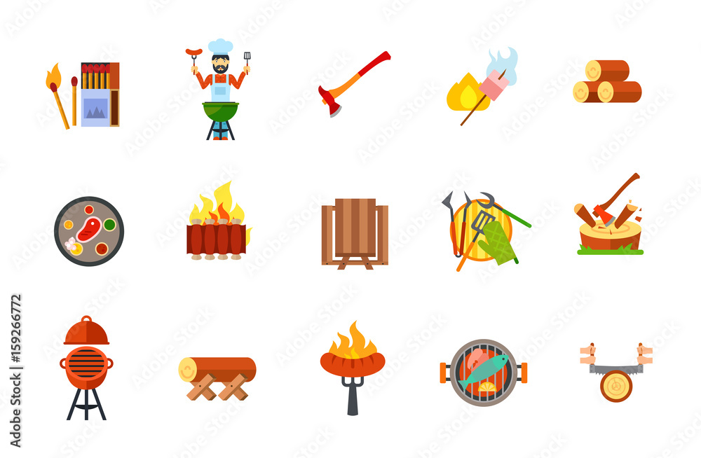 Garden party icon set Stock Vector | Adobe Stock