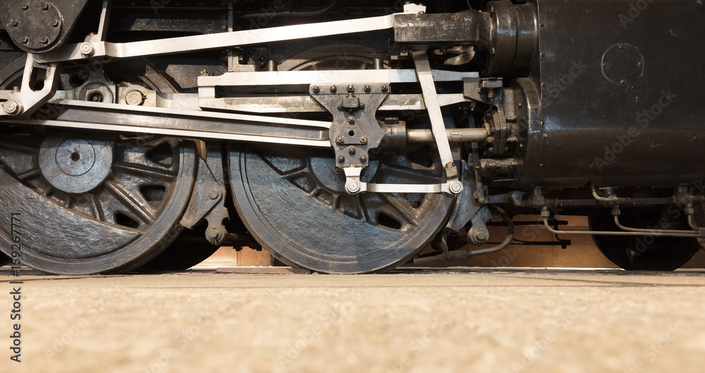 Steam locomotive wheels or steam train wheels Stock Photo | Adobe Stock