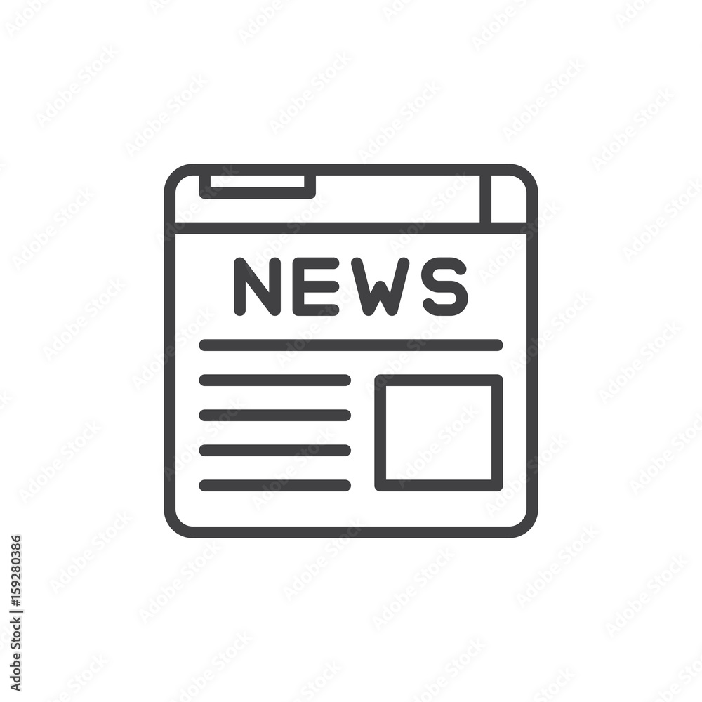 News line icon, outline vector sign, linear style pictogram isolated on ...