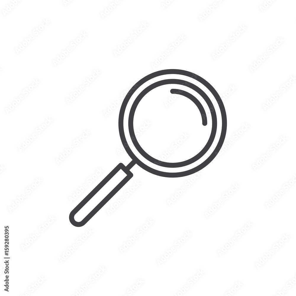 Magnifying glass line icon, outline vector sign, linear style pictogram ...
