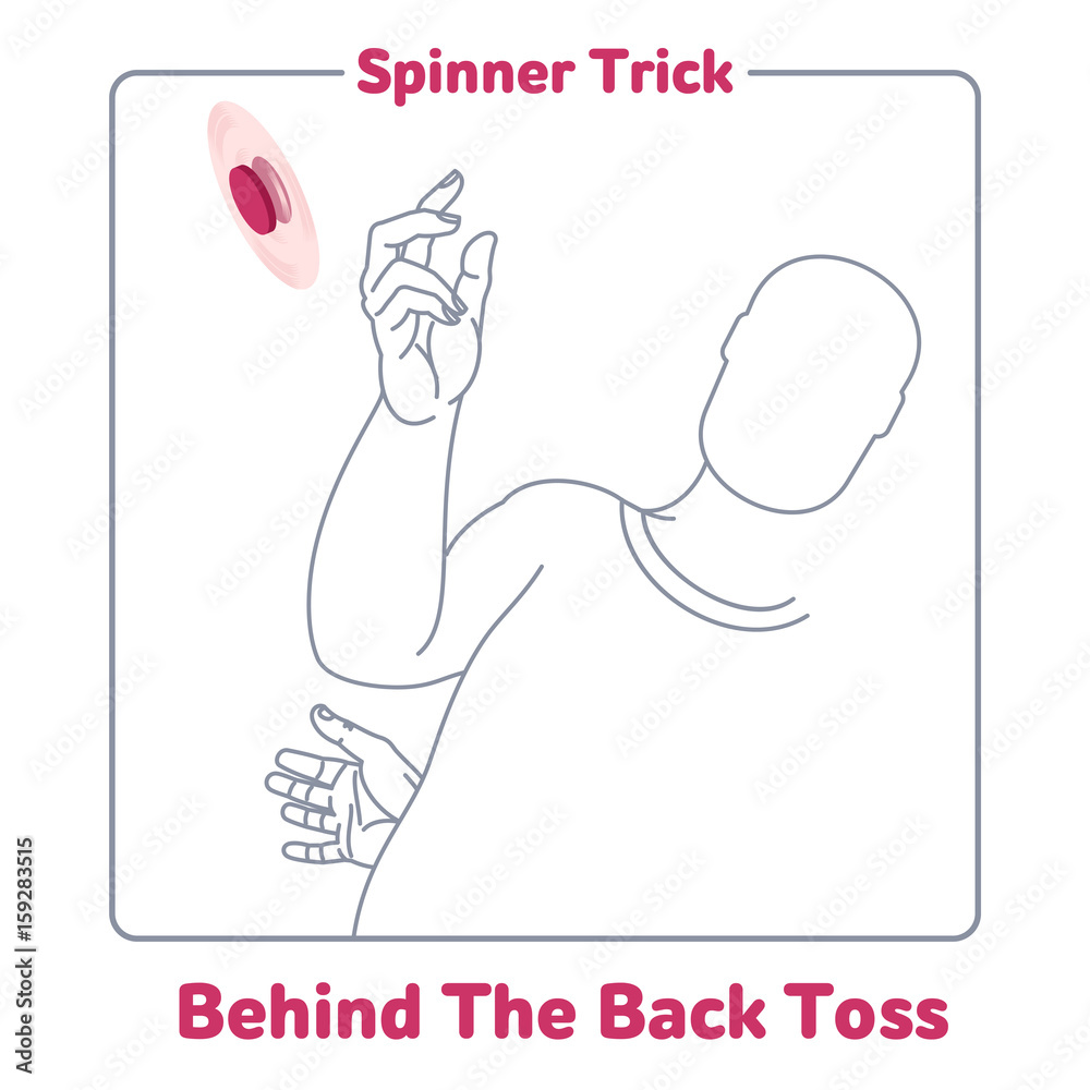 Hand spinner trick flat vector illustration. Hand spinner tricks ...