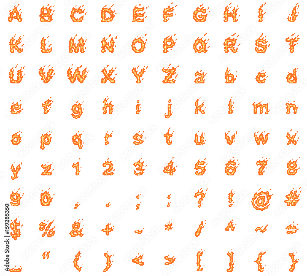 typeface design fire Stock Vector | Adobe Stock