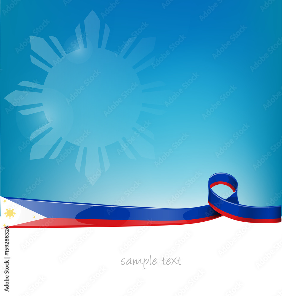 philippines ribbon flag on blue sky background Stock Vector | Adobe Stock