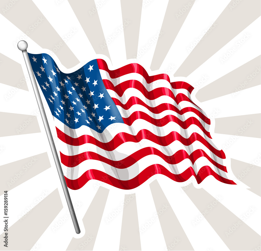 bright american flag Stock Vector | Adobe Stock