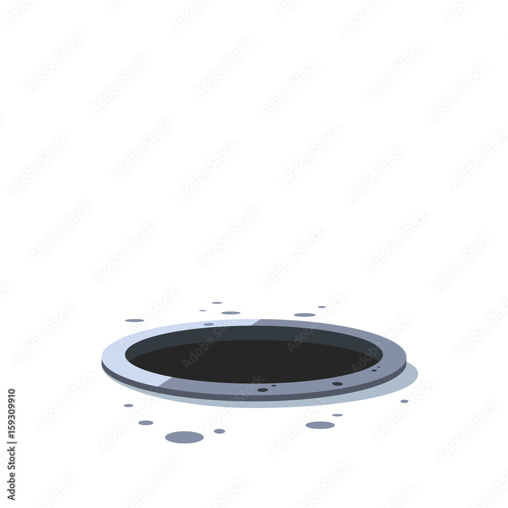 Cartoon dark hole torn in the floor Stock Vector | Adobe Stock