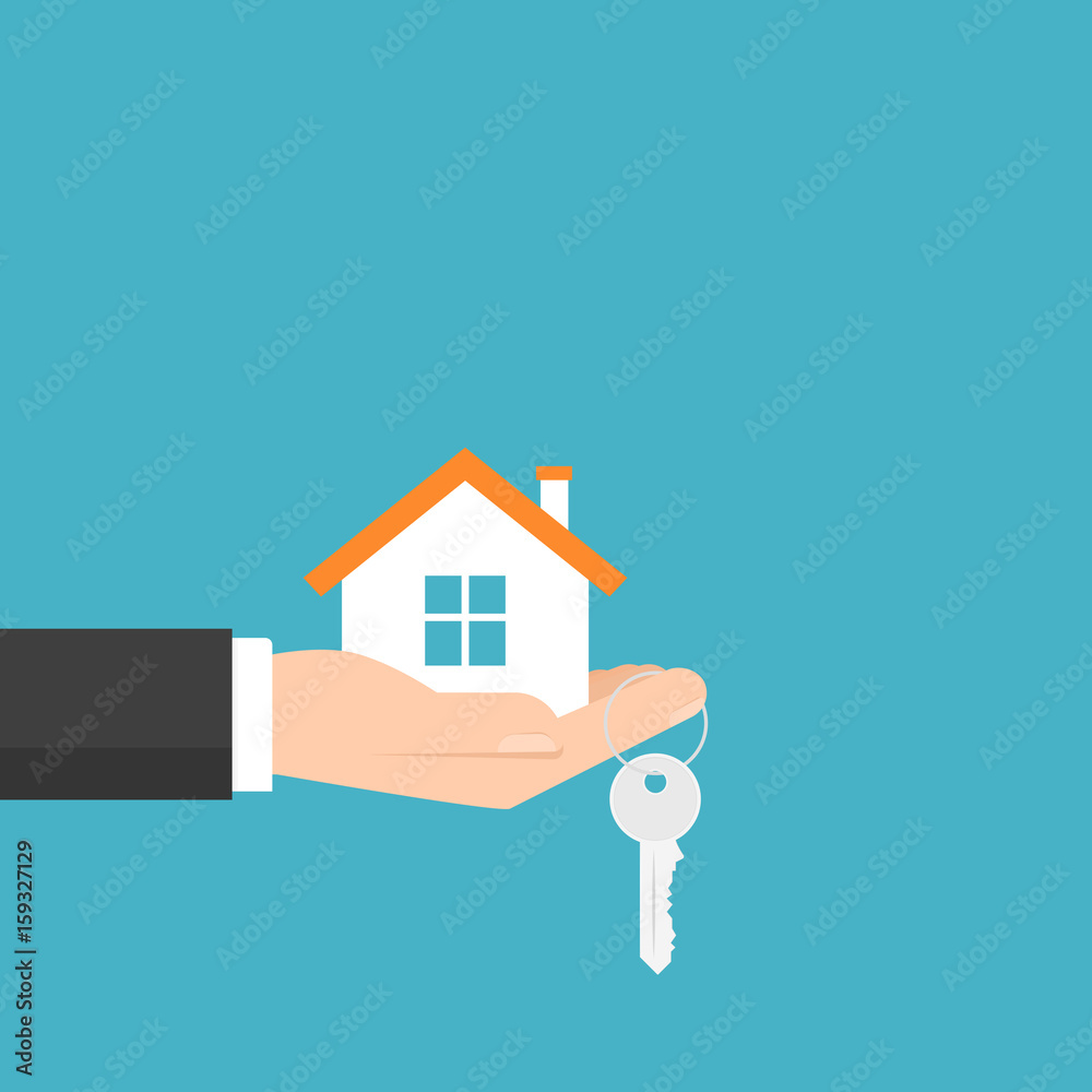 hand holding house key Stock Vector | Adobe Stock