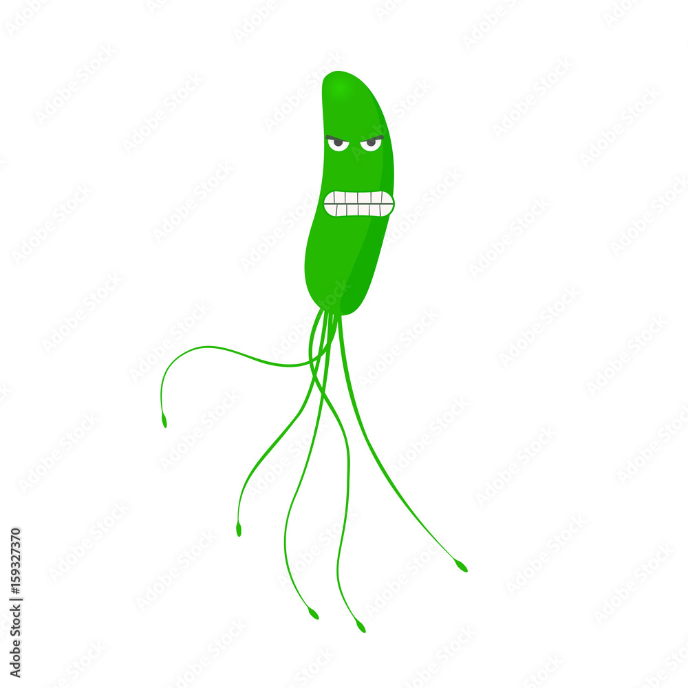 Helicobacter pylori. cartoon character Stock Vector | Adobe Stock