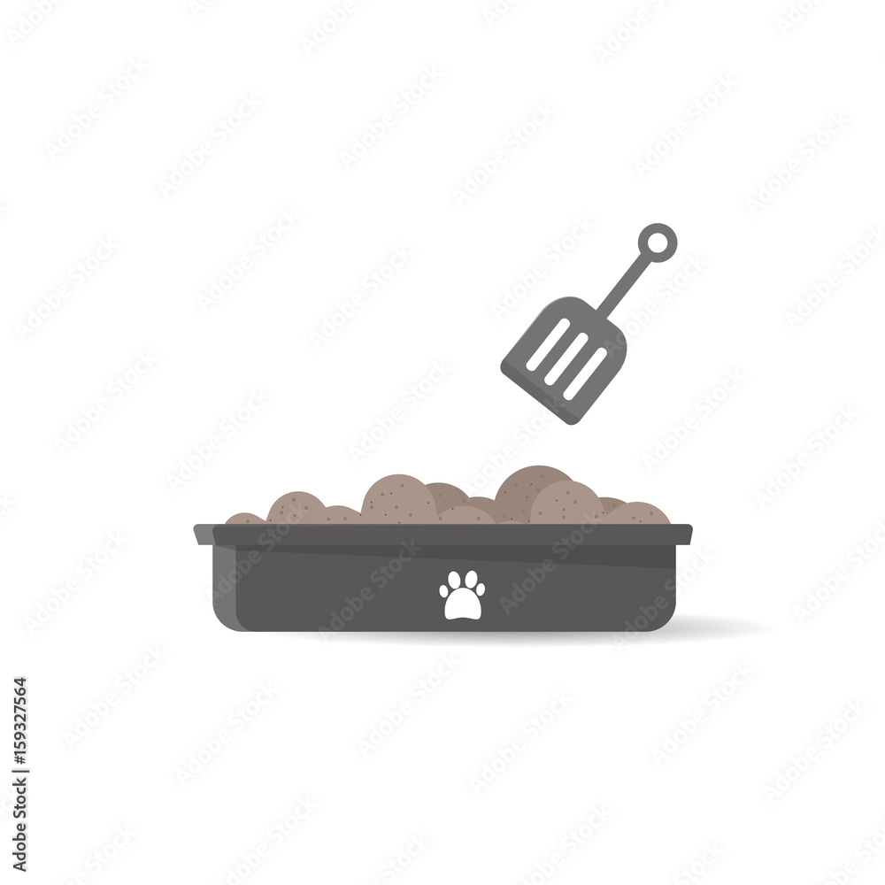 Cat litter box icon. Clipart image isolated on white background Stock ...