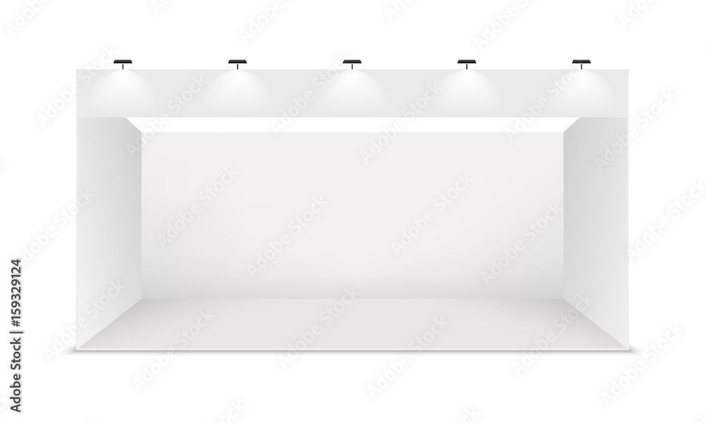 Empty white exhibition booth, vector. Stock Vector | Adobe Stock
