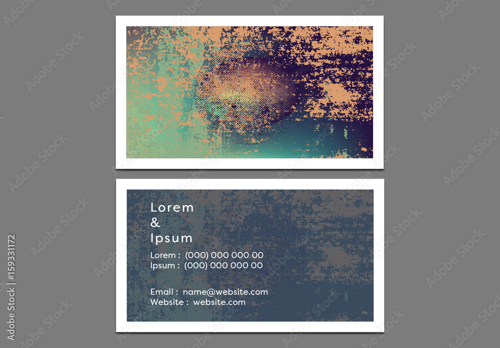 Distressed Texture Business Card Layout Stock Template | Adobe Stock