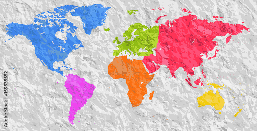 Vector Blank colorful silhouette similar World map. Monochrome Worldmap ...