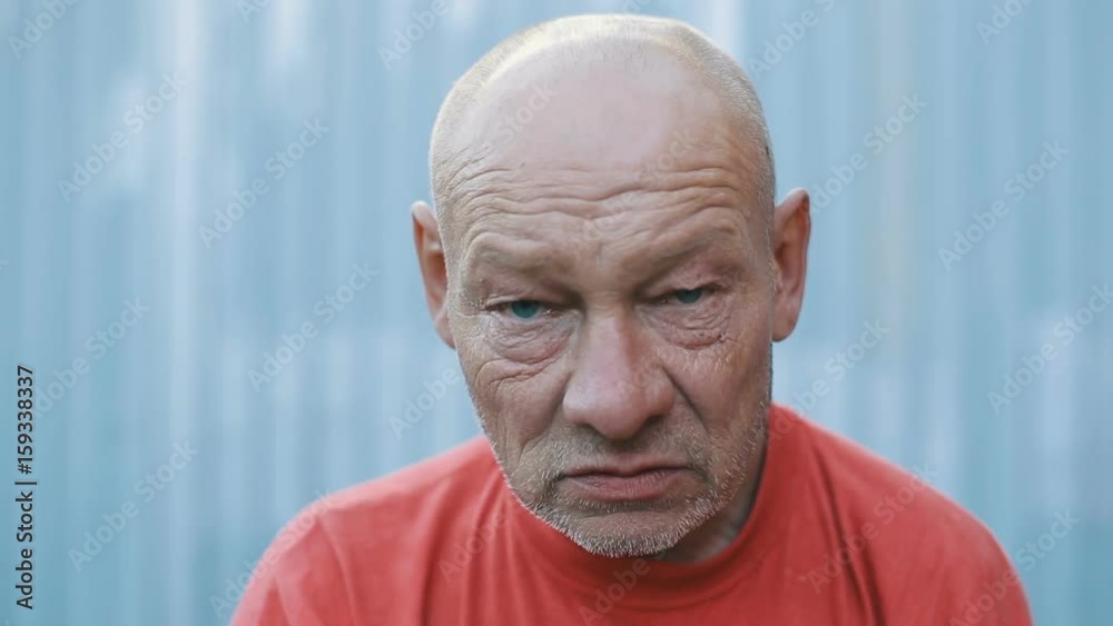 Portrait of unkind man Stock Video | Adobe Stock