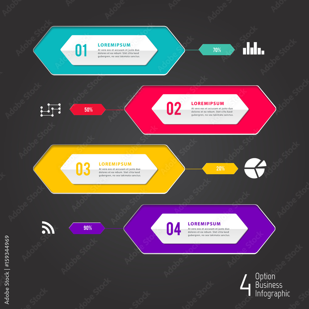 3D Modern design number 4 step template can used for banner,infographic ...