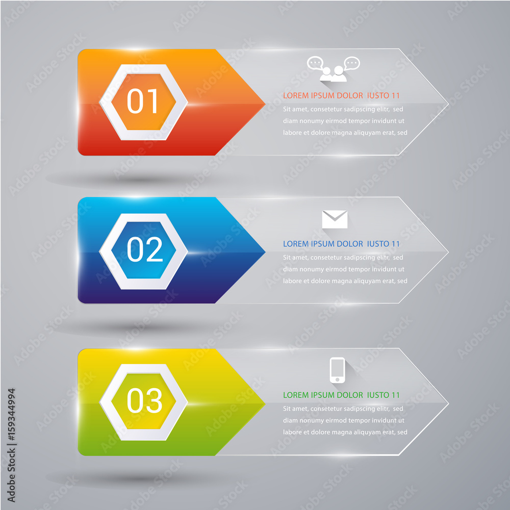 3D Modern design number 4 step template can used for banner,infographic ...
