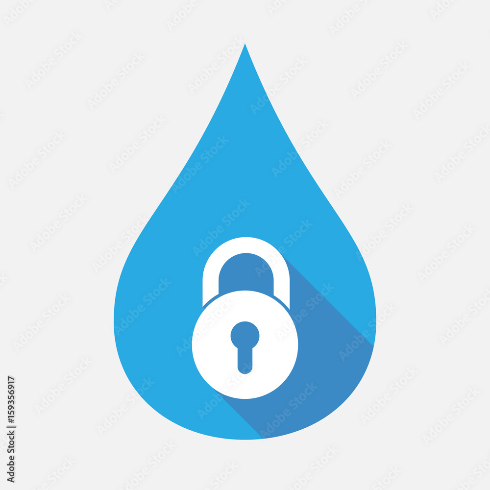 Isolated water drop with a closed lock pad Stock Vector | Adobe Stock