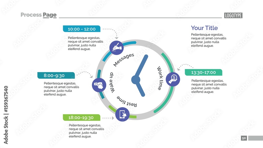 Clock Infographic Diagram Slide Template Stock Vector | Adobe Stock