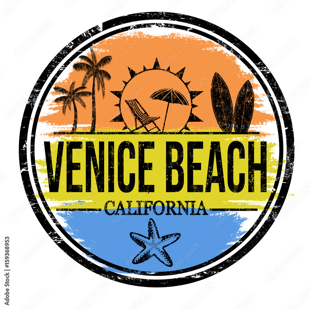 Venice Beach sign or stamp Stock Vector | Adobe Stock