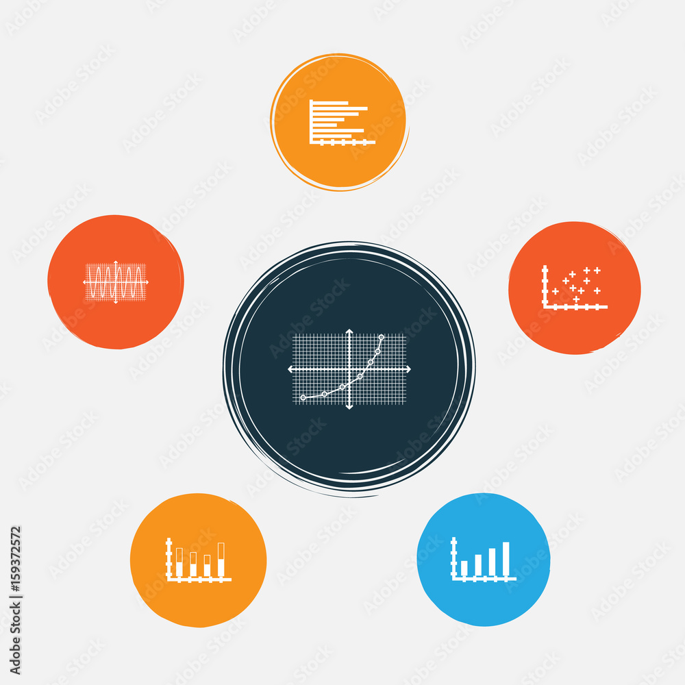 Vecteur Stock Set Of Graphs, Diagrams And Statistics Icons. Premium ...