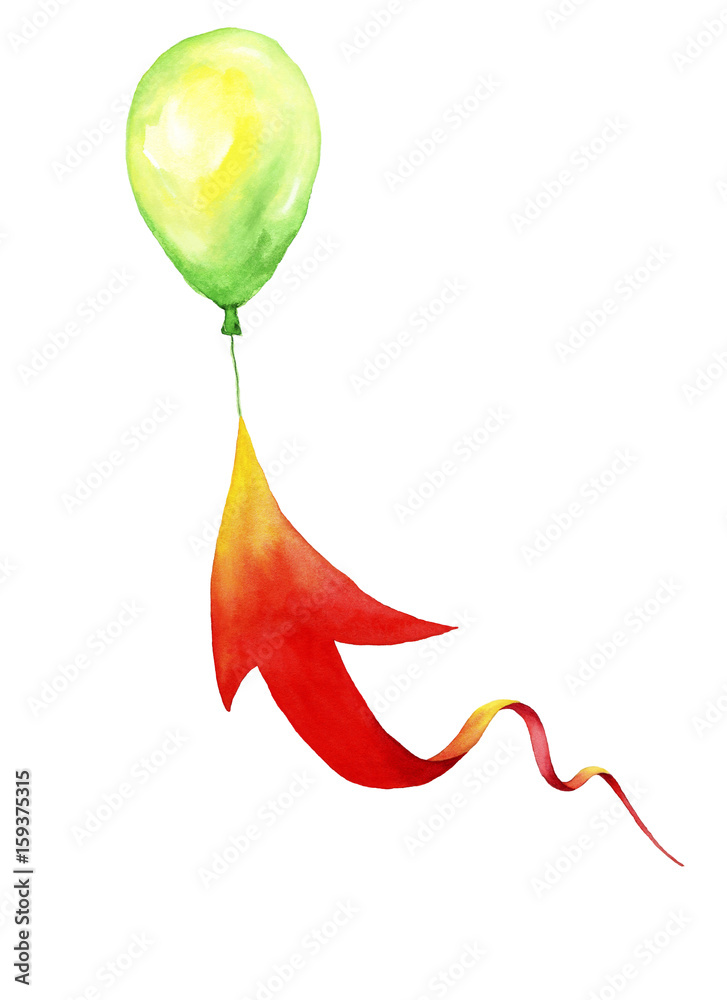 Red arrow, aiming the balloon Stock Illustration | Adobe Stock
