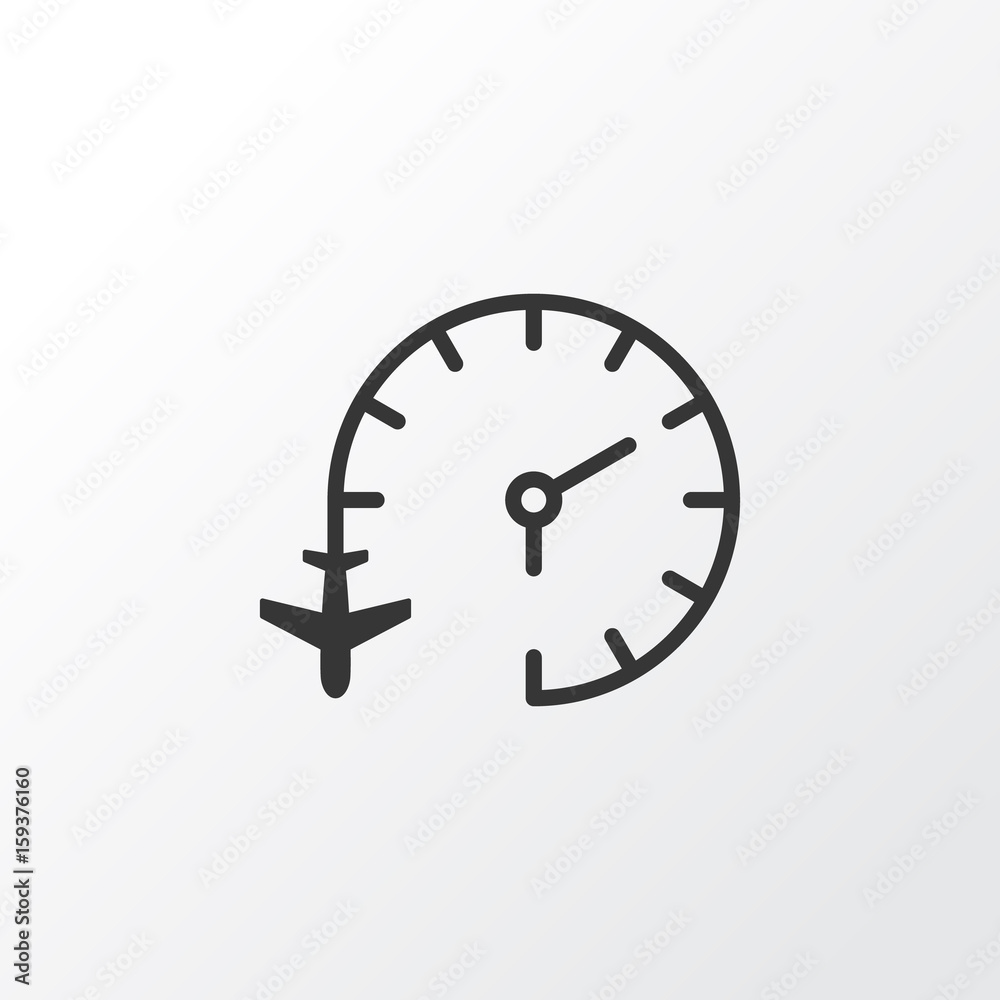 Flight Time Icon Symbol. Premium Quality Isolated Travel Clock Element ...
