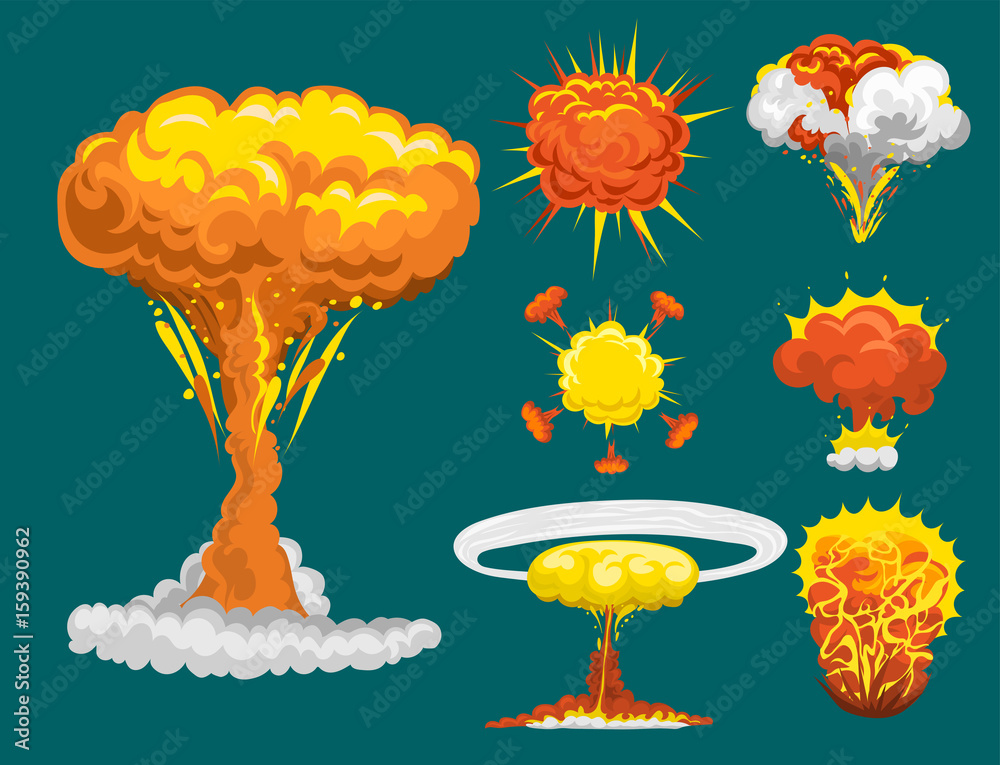 Cartoon explosion boom effect animation game sprite sheet explode burst ...