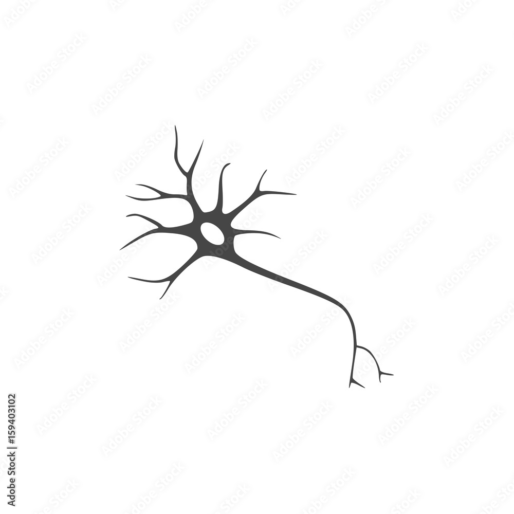 Nerve Cell Icon Flat Graphic Design - Illustration Stock Vector | Adobe ...