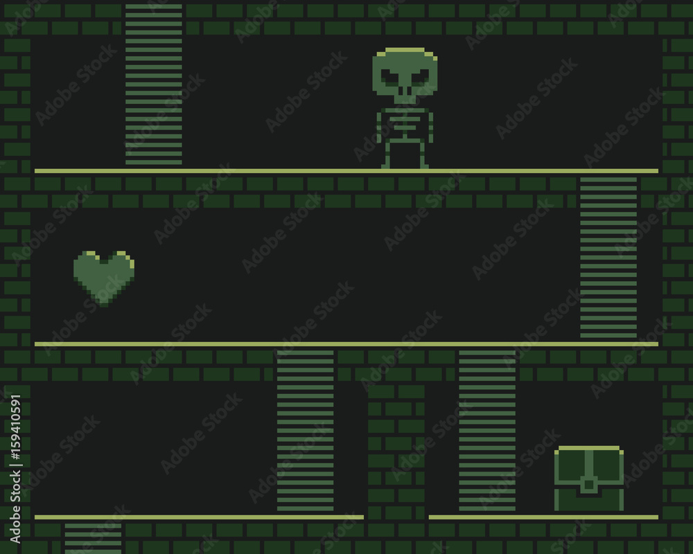 Pixel Art Dungeon Stock Vector | Adobe Stock