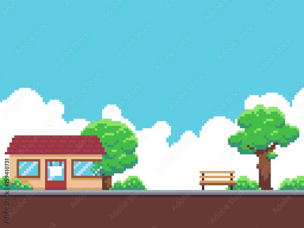 Pixel Game Background Stock Vector | Adobe Stock