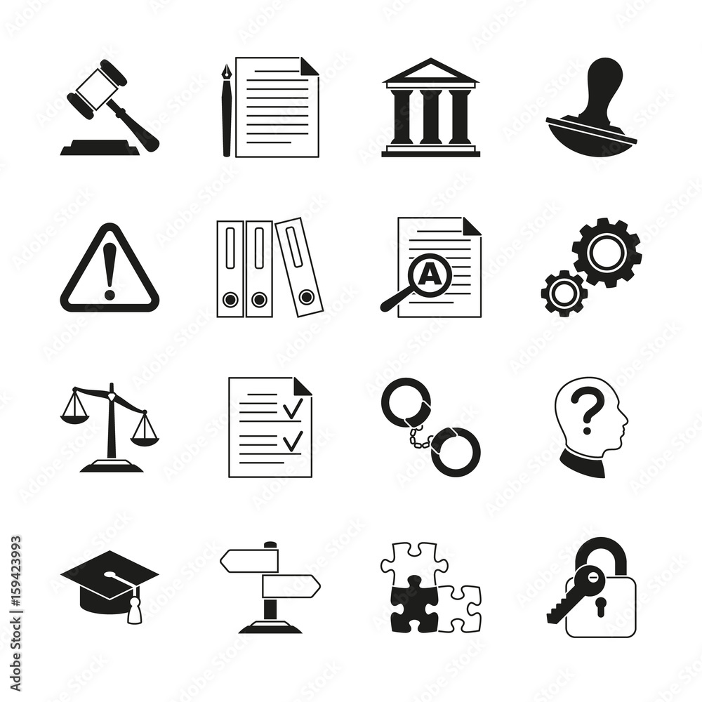 Law consulting, legal compliance vector icons Stock Vector | Adobe Stock