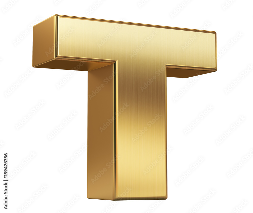 Golden 3d Letters T