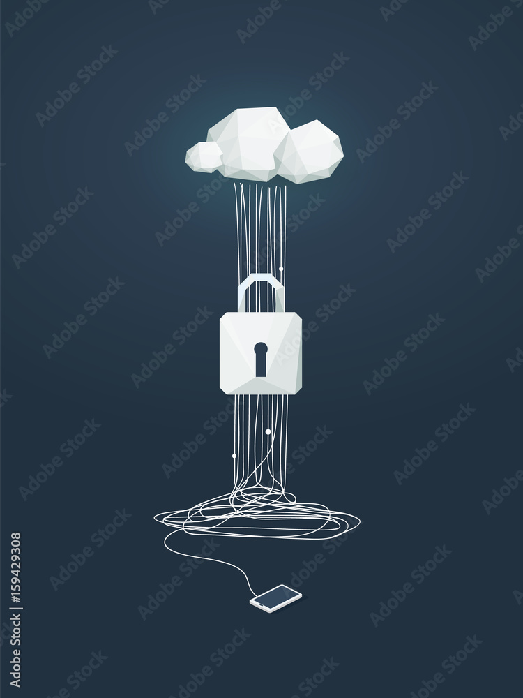 Data protection and cyber security vector concept. Symbol of lock and ...