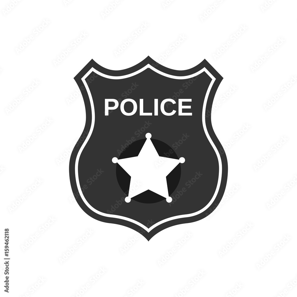 Police badge in flat style Stock Vector | Adobe Stock