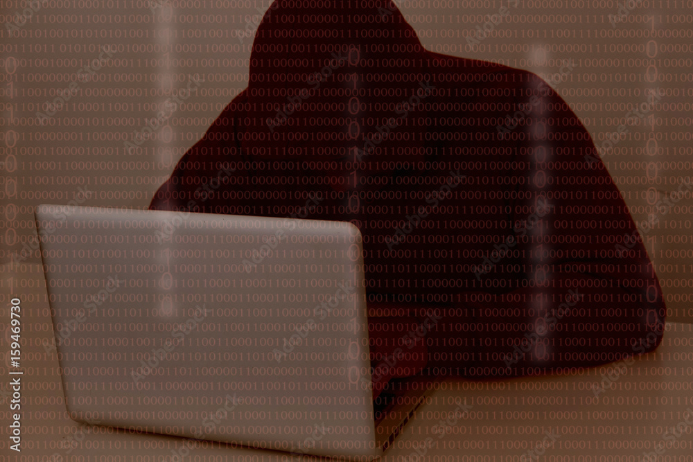 hacker using computer. man breaks the access to steal information and ...