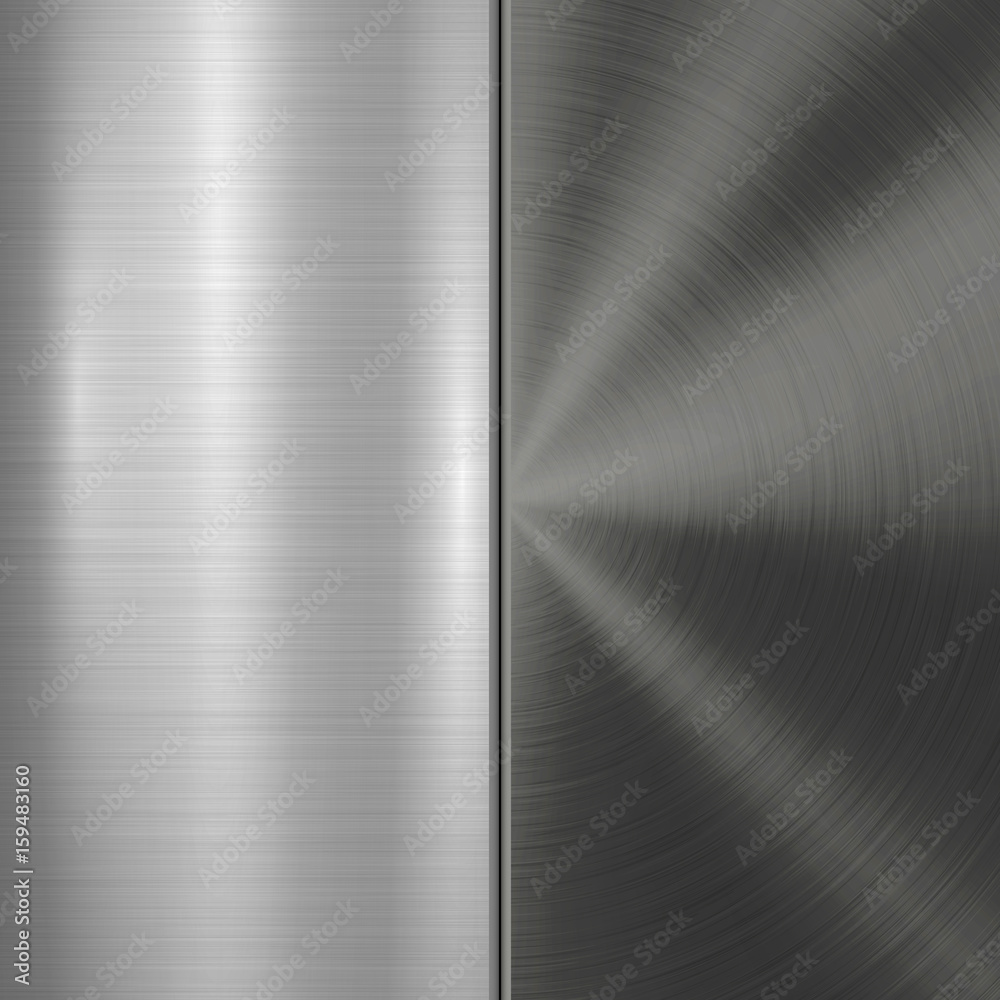 Metal technology background with circular and straight polished ...