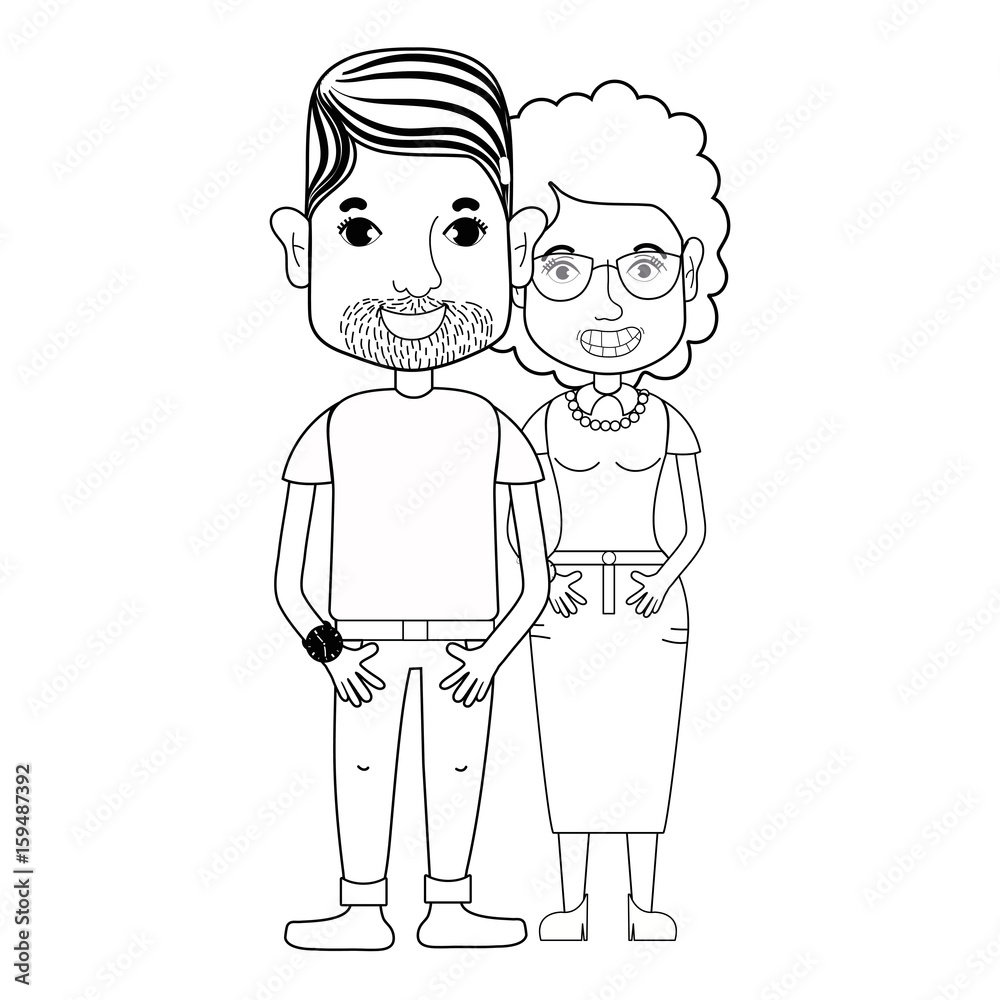 Line Nice Couple With Hairstyle And Casual Clothes Stock Vector Adobe line-nice-couple-with-hairstyle-and-casual-clothes-stock-vector-adobe