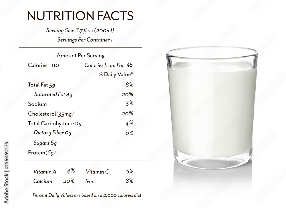 Glass of tasty milk on white background Stock Photo | Adobe Stock