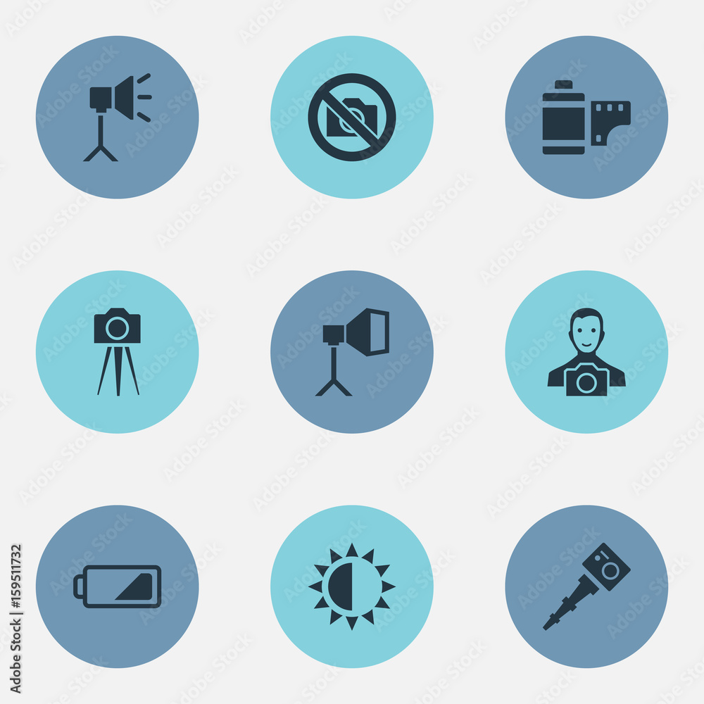Vector Illustration Set Of Simple Photograph Icons. Elements ...