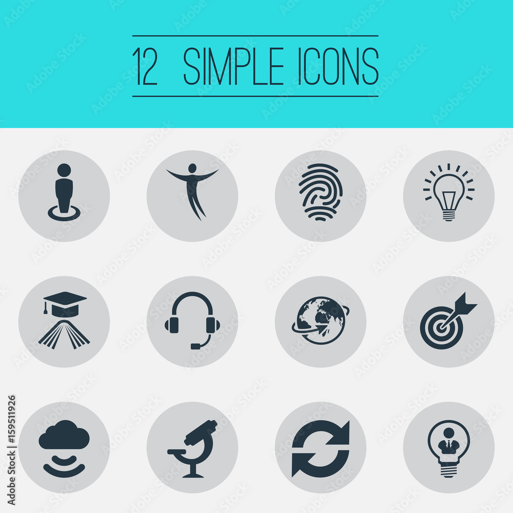 Vettoriale Stock Vector Illustration Set Of Simple Invention Icons ...