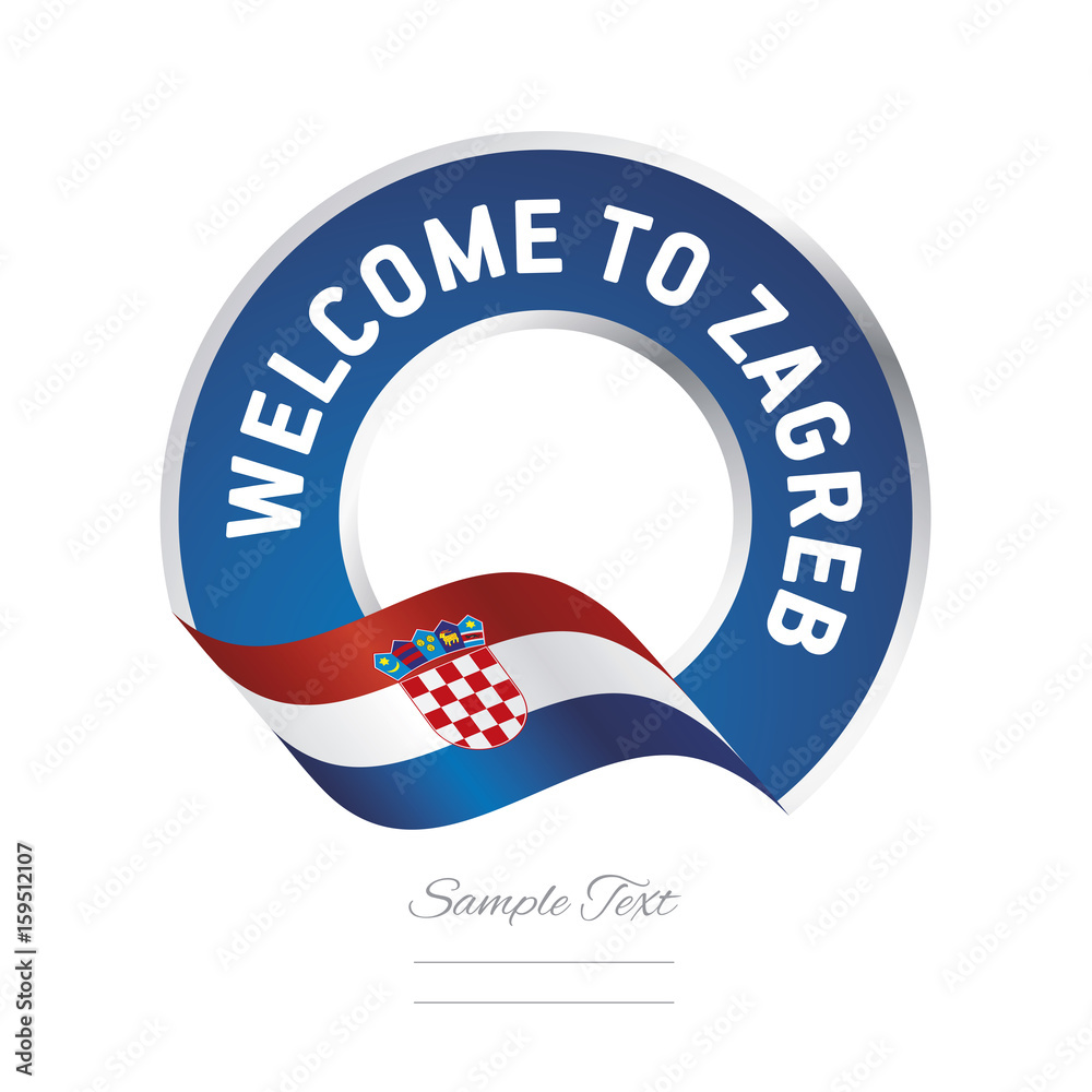 Welcome to Zagreb Croatia flag logo icon Stock Vector | Adobe Stock