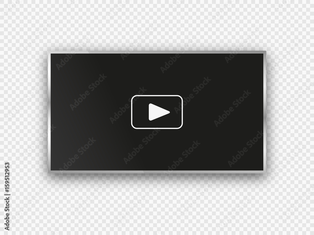 Modern flat LCD TV. Video player on a transparent background with a ...