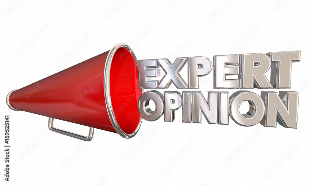 Expert Opinion Megaphone Bullhorn Words 3d Illustration Stock ...